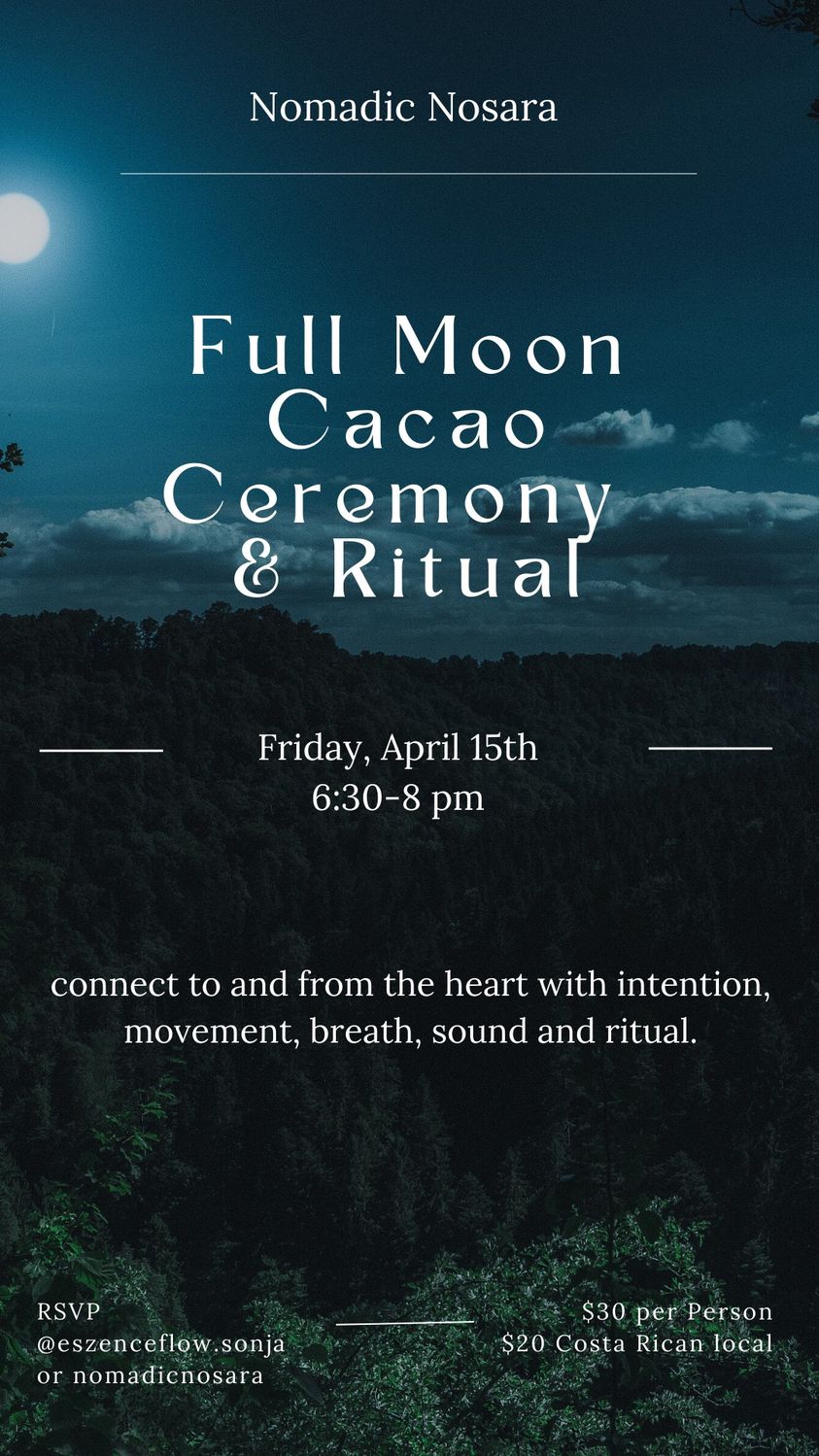 Full Moon Cacao Ritual & Celebration | Nosara.com